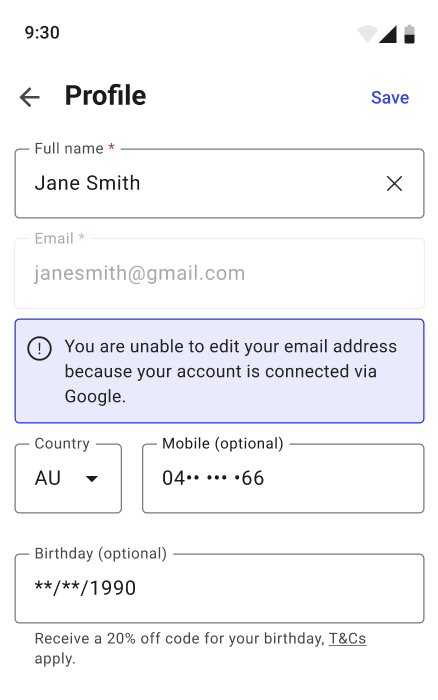 Social Login with Google – THE ICONIC